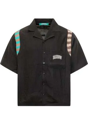 BARROW Viscose Mini Shirt With Cut Sleeves - Nero
