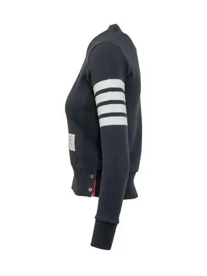 Thom Browne Giro Neck Sweatshirt With Quattro Band - Navy