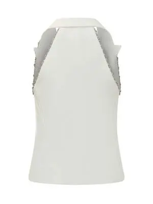 Pinko Structured Gilet With Revers - Bianco Seta