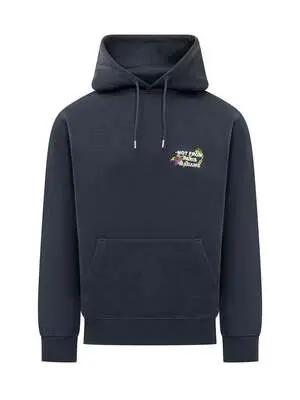 Drole De Monsieur Embroidered Hooded Sweatshirt - Navy