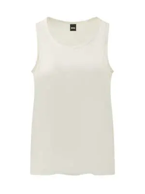 BOSS Sleeveless Wide Neck Top - Open White