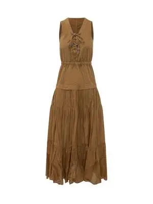 Pinko Mini Suit With Lace-up Detail - Bronzo