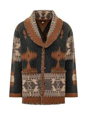 Alanui Jacquard Cardigan - Dark Grey