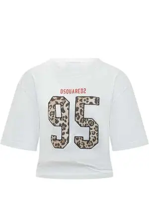 Dsquared2 Animal Print Short Sleeve Tee - White