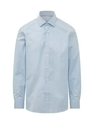 BOSS BY BECKHAM Chic Button-up Shirt With Unique Collar Design - Lightpastelblue
