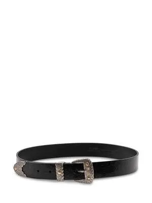 Pinko Belt With Decorative Buckle And Studs - Nero-old Silver