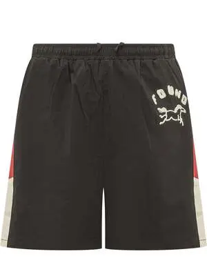 FOUND Logo Mini Bermuda Shorts - Red/black/cream