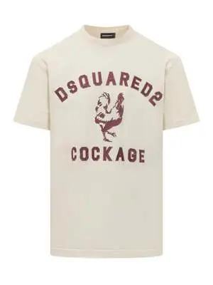 Dsquared2 Fit Regothere T-shirt With Stampaint Artwork - Off-white