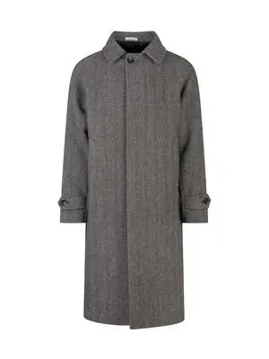 BRERAS Checked Overcoat - Grigio