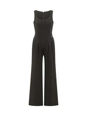 Calvin Klein Sleeveless Wide Leg Jumpsuit - Black