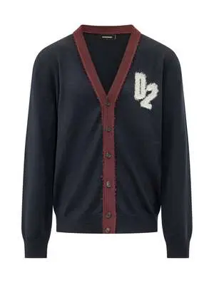 Dsquared2 Wool Cardigan - Navy Blue