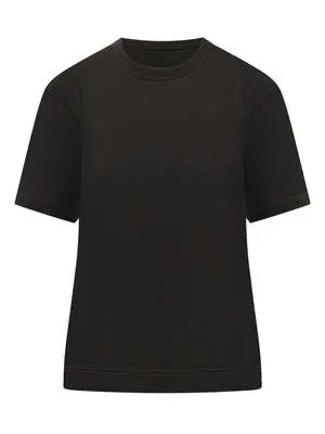AMI Paris Cut-sleeve Giro Neck T-shirt - Noir
