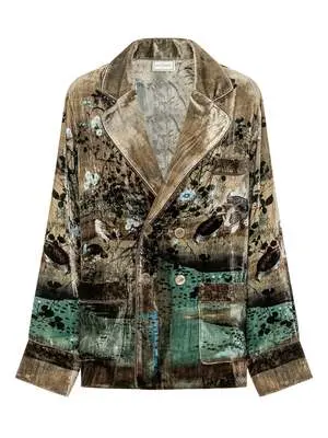 PIERRE-LOUIS MASCIA PIERRE-LOUIS MASCIA Silk-Blend Printed Blazer Jacket