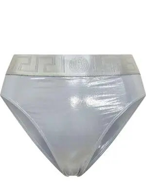 Versace Metallic Mini Slip Bikini - Silver