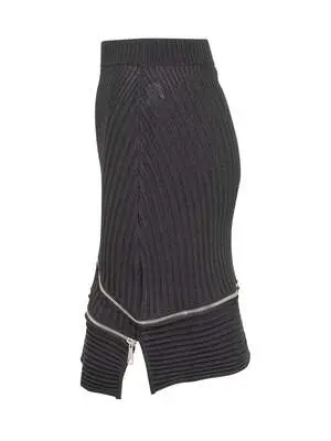 ANDREĀDAMO Chic Mini Skirt With Zip Detail - Black