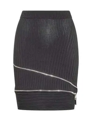ANDREĀDAMO ANDREADAMO Zip Detail Mini Skirt Black