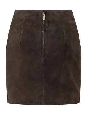 ROTATE BY BIRGER CHRISTENSEN Chic Leather Mini Skirt - Ganache