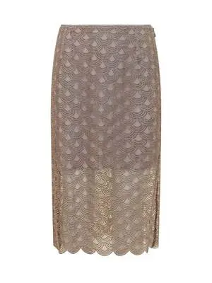ROTATE BY BIRGER CHRISTENSEN Midi Skirt - Gull Gray