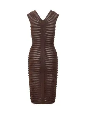 Elisabetta Franchi Elisabetta Franchi Chic Midi Suit Dress Cacao