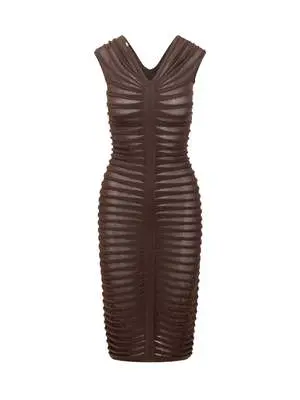Elisabetta Franchi Chic Midi Suit Dress - Cacao