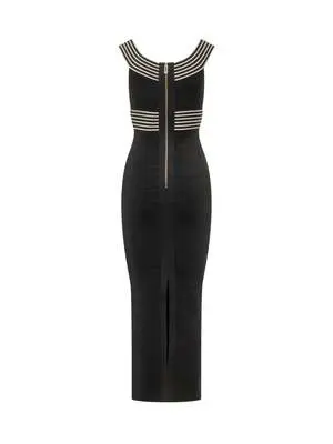 Elisabetta Franchi Elisabetta Franchi Chic Midi Suit Dress Nero/burro