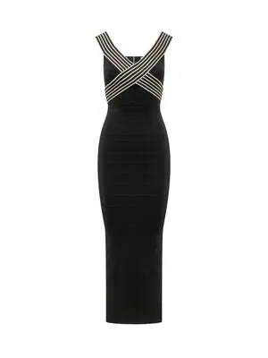 Elisabetta Franchi Chic Midi Suit Dress - Nero/burro
