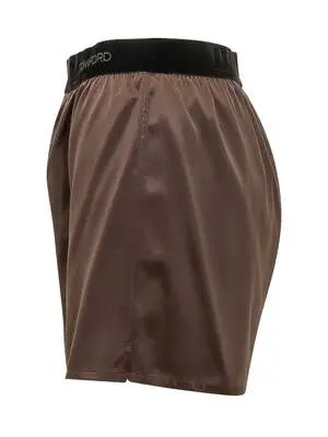 TOM FORD Silk Blend Shorts - Cinnamon