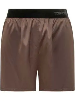 TOM FORD Silk Blend Shorts - Cinnamon