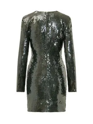 ROTATE BY BIRGER CHRISTENSEN Glamorous Sequined Long Sleeve Mini Dress