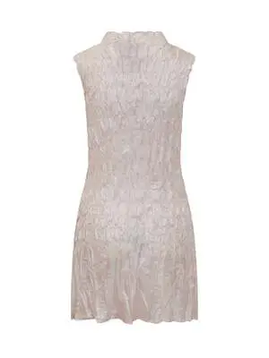 GONGDID DESIGN Sleeveless High Neck Mini Dress