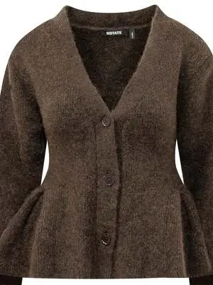 ROTATE BY BIRGER CHRISTENSEN Knit Peplum Cardigan