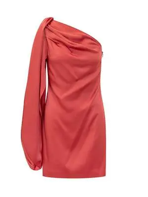 Stella McCartney Chic Mini Satin Dress - Tomato
