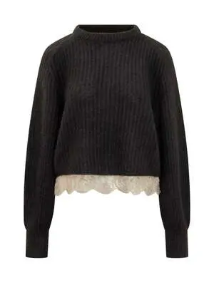 Fabiana Filippi FABIANA FILIPPI Lace-Detail Pullover Nero