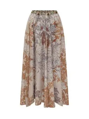 PIERRE-LOUIS MASCIA Long Skirt With Artistic Print - Fantasia