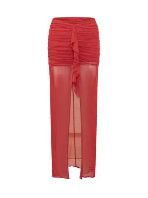DE LA VALI Tiramisu Mini Skirt - Red
