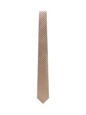 TOM FORD Micro Check Mini Tie - Beige