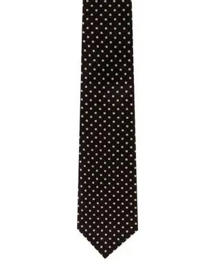 TOM FORD Micro Check Mini Tie 6cm - Black