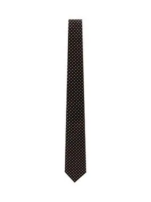 TOM FORD Micro Check Mini Tie - Black