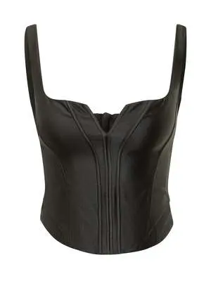 SELF-PORTRAIT Corset-style Satin Top