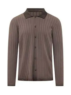 AROVESCIO Ribbed Collared Shirt