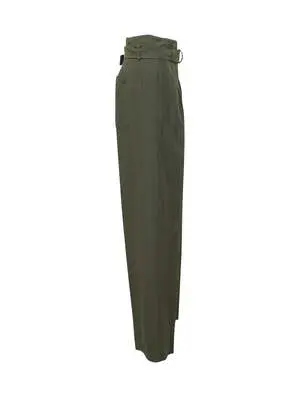 THE SEAFARER Wide Leg Trousers With Belt - Verde