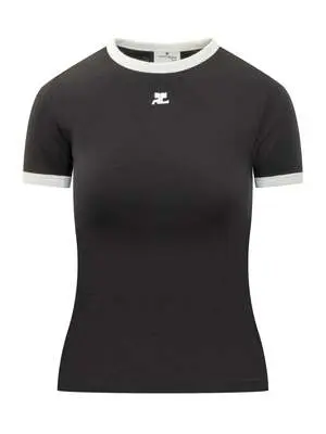 COURREGES Signature T-shirt - Black/white