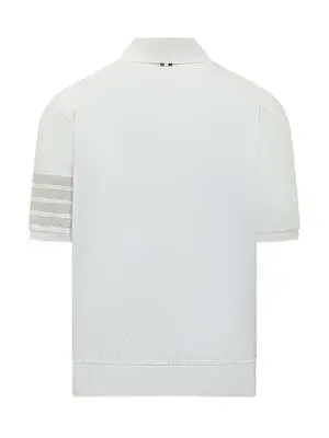 Thom Browne Short Sleeve Polo With Dandied Hem