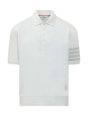 Thom Browne Short Sleeve Polo - White
