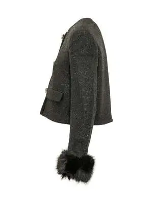 SELF-PORTRAIT Metallic Bouclé Loop Jacket