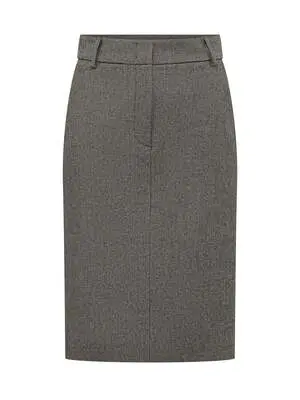 Andamane Tailored Pencil Skirt - Grey/black