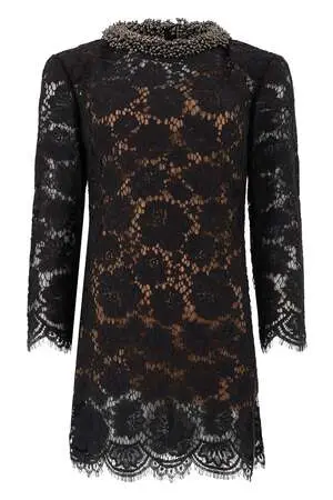 SELF-PORTRAIT Lace Long Sleeve Mini Dress