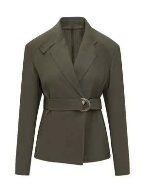 THE SEAFARER Mini Jacket With Belt And Rever - Verde