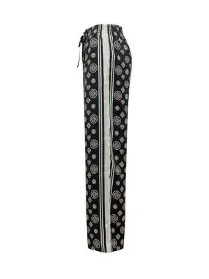 Casablanca Silk Paintntaloni Trousers With Monogram