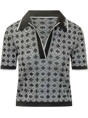 Amiri Amiri Amended Polo With Geometric Motif Black